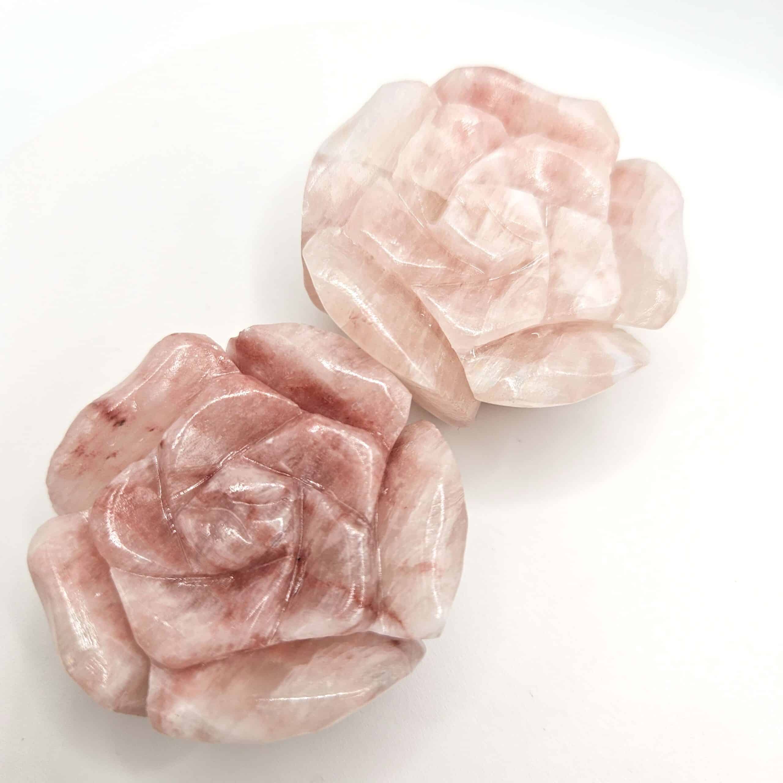 2 Rose Calcite Roses - UK Crystal Wholesale